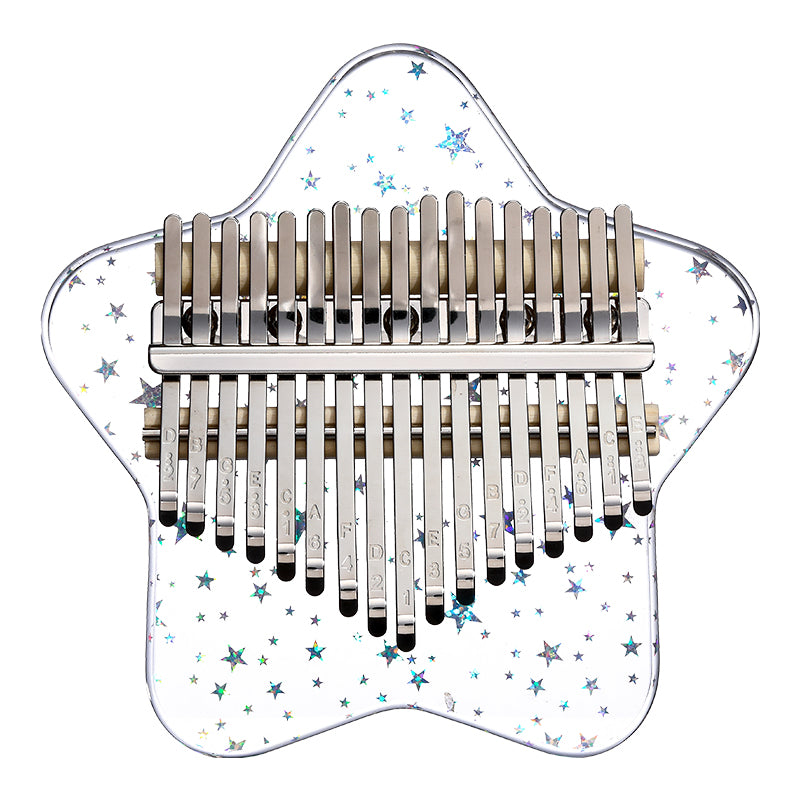 Hluru Acrylic Kalimba 17/21 keys Transparent Star Finger Thumb Piano ...