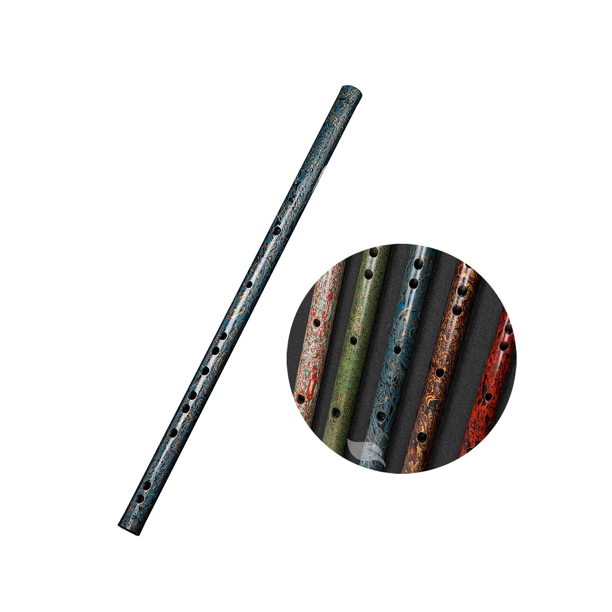 Bamboo Flute Hand Painted Dizi Expert Level Traditional Instrument Col ...