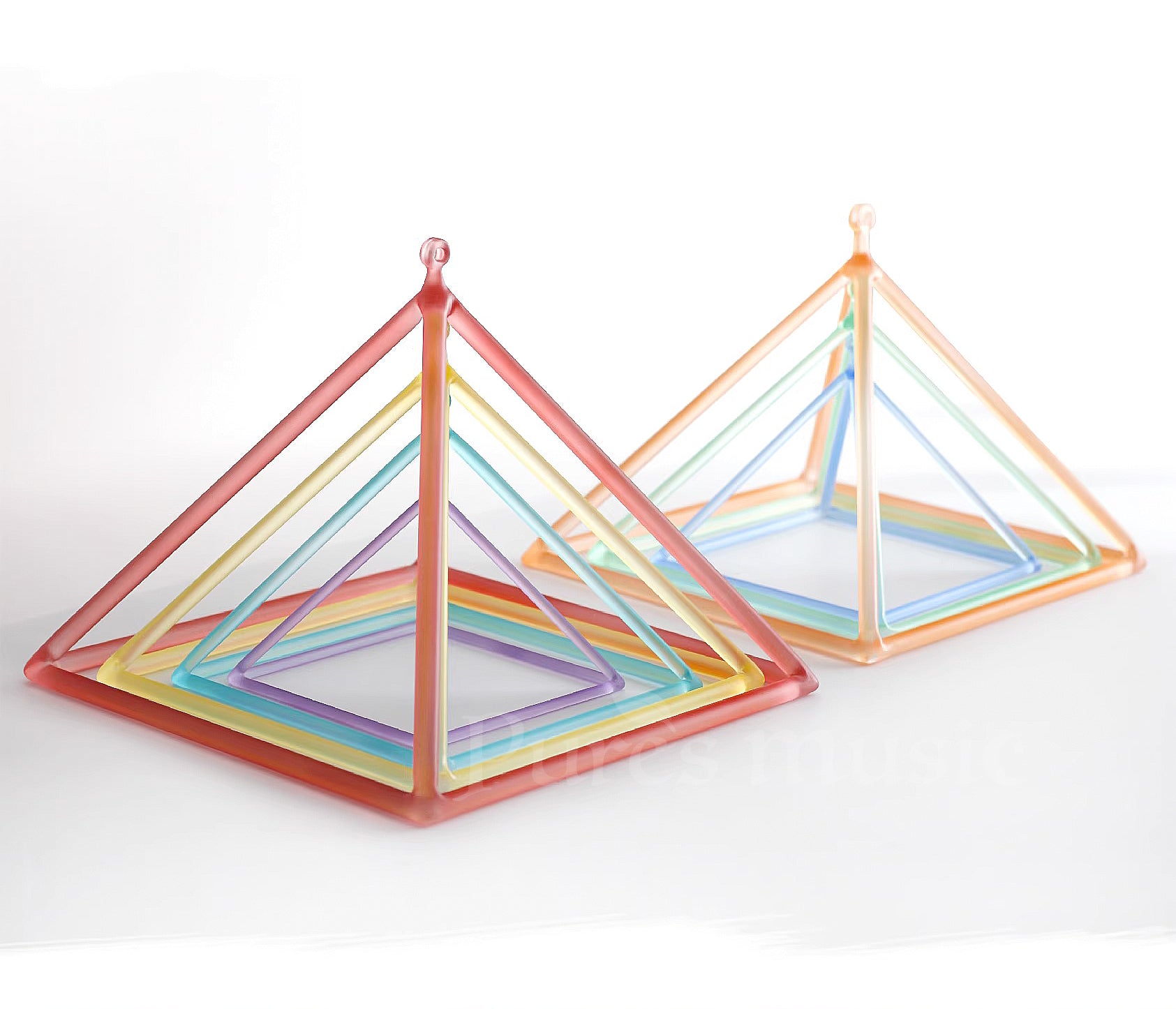 Crystal Singing Pyramid Set 3"-14" Quartz Triangle Sound Healing Chakr ...