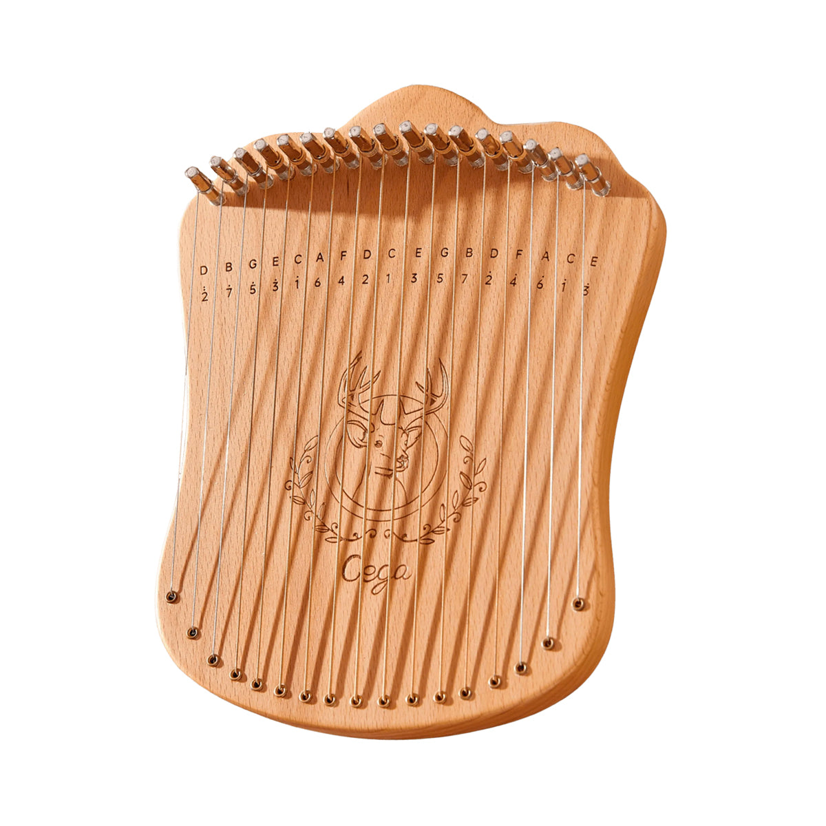 Harpika Miniature Finger Lyre Harp 17-String Portable Wooden Lyre Gift ...