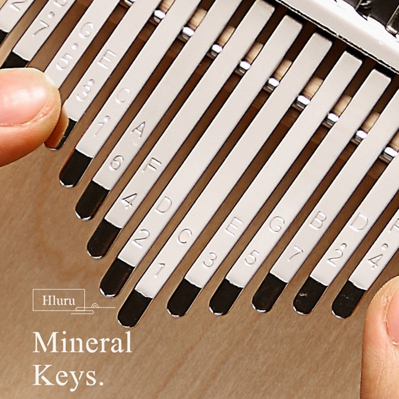 Hluru Flat Board 17 keys Solid Kalimba Rosewood/Sapele Cup-shaped Thum ...